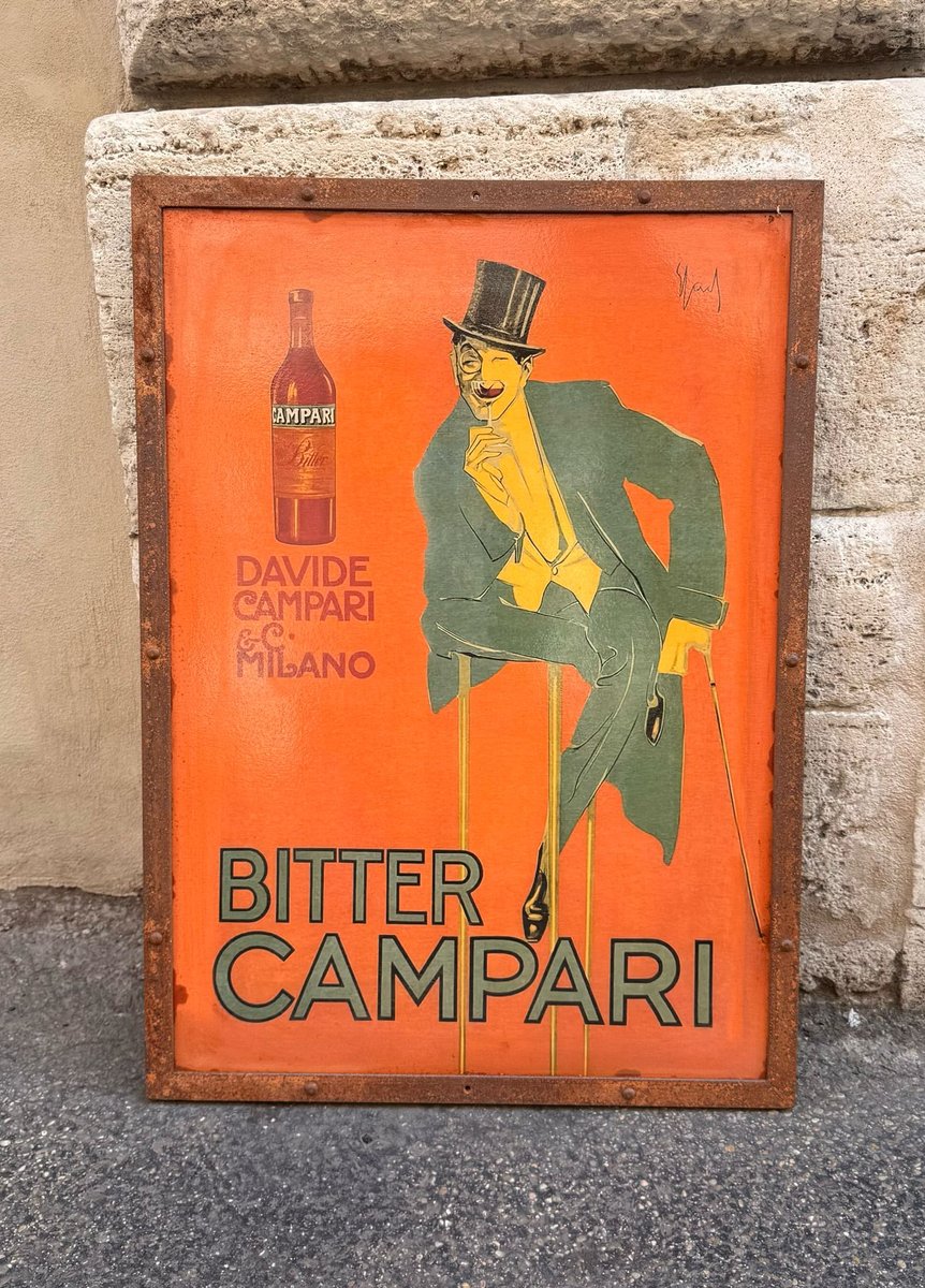 Campari Bitter Sign in Iron for sale at Pamono