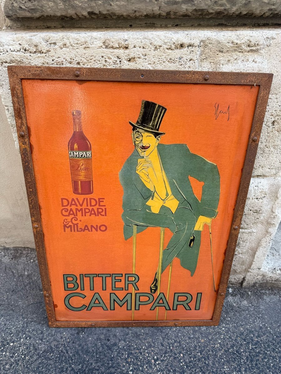 Campari Bitter Sign in Iron for sale at Pamono