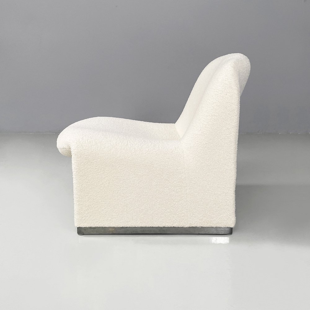 Italian Modern White Teddy Fabric Armchairs by Giancarlo Piretti for ...