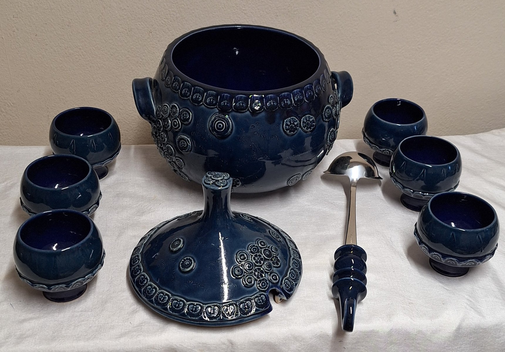 8-Piece Punch Set by Björn Wiinblad for Rosenthal, 1970s, Set of 8 for ...