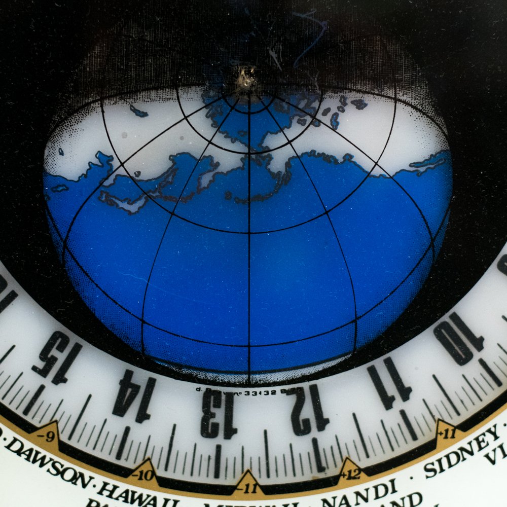 Geographic Global Time Zone Clock, 1960s for sale at Pamono