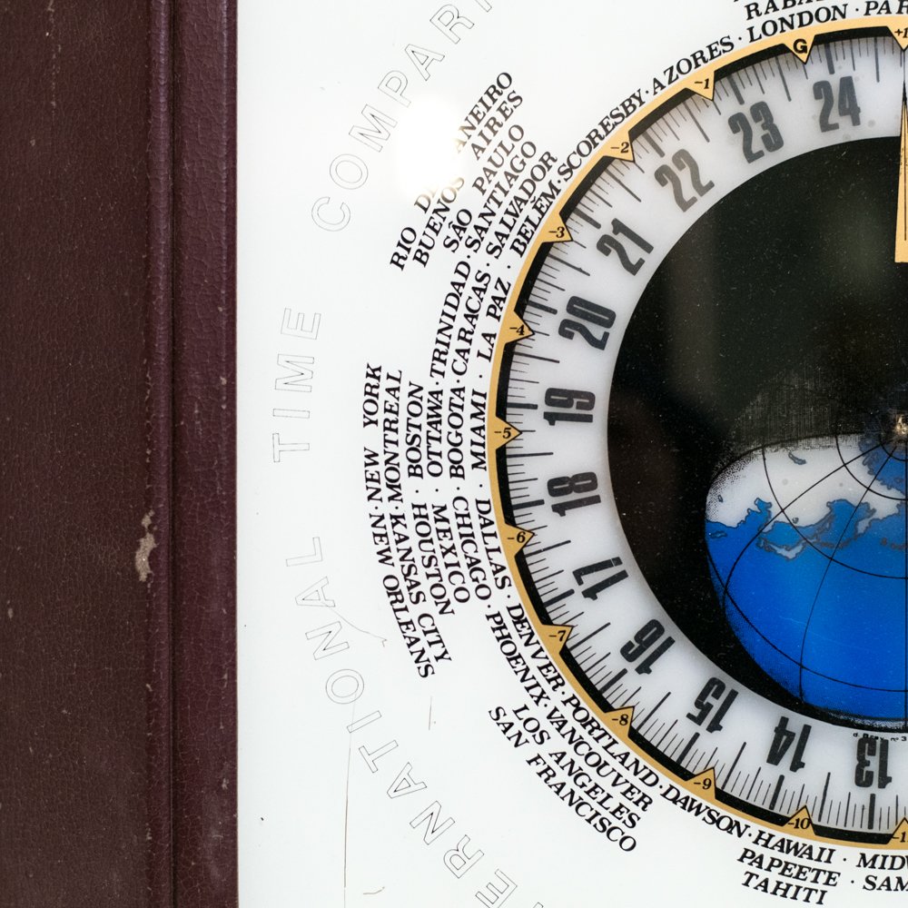 Geographic Global Time Zone Clock, 1960s for sale at Pamono