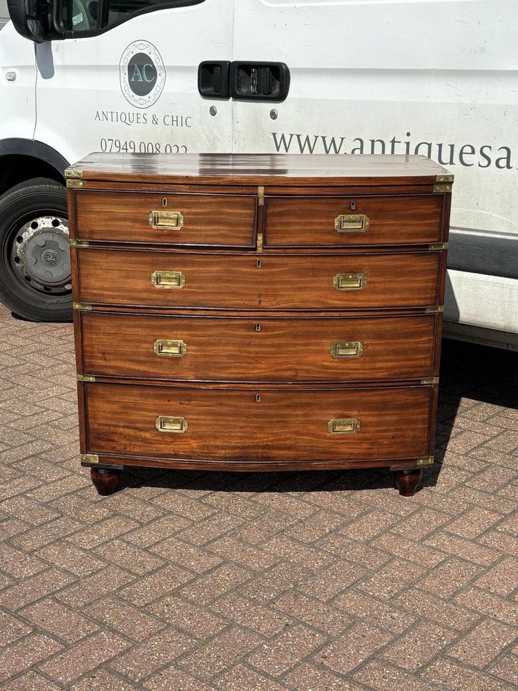 Victorian Campaign Chest with Brass Handles for sale at Pamono