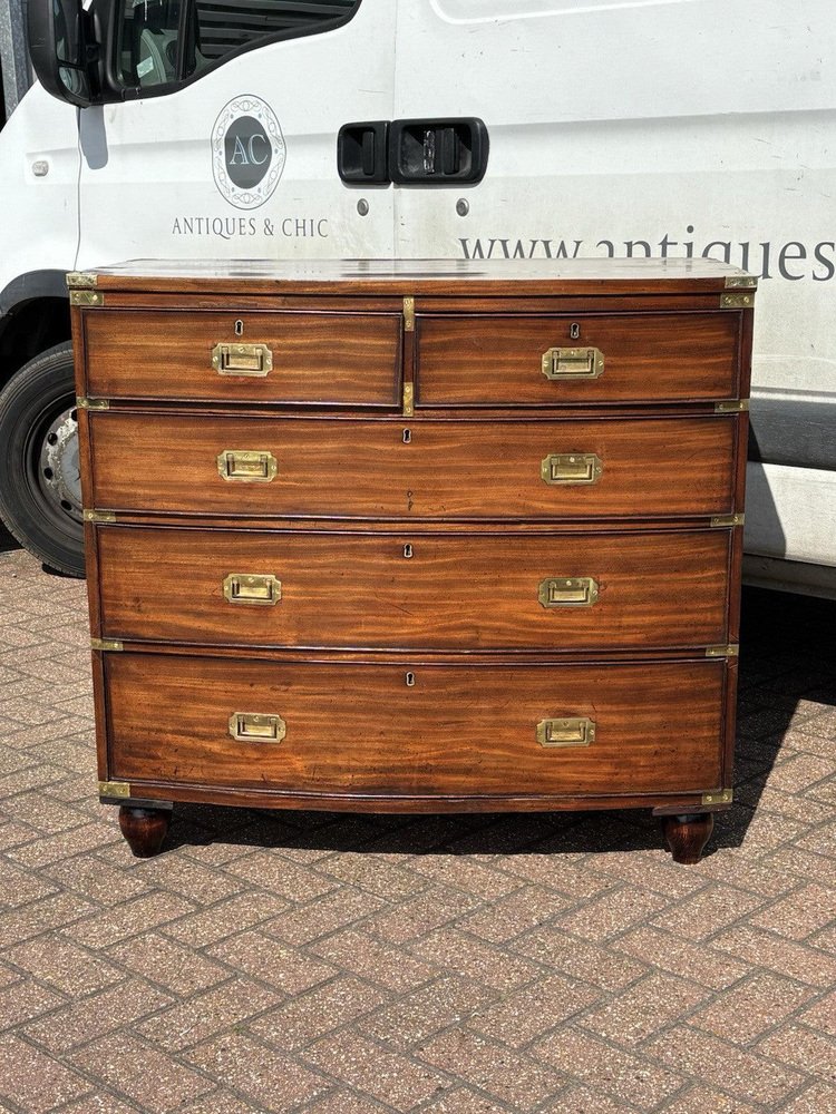 Victorian Campaign Chest with Brass Handles for sale at Pamono