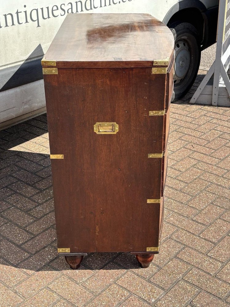 Victorian Campaign Chest with Brass Handles for sale at Pamono
