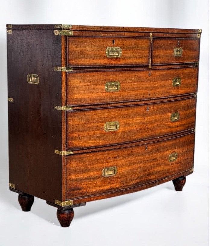 Victorian Campaign Chest with Brass Handles for sale at Pamono