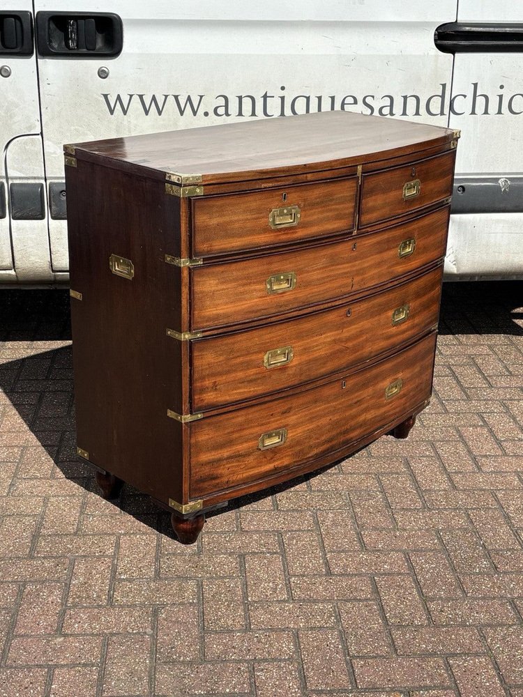 Victorian Campaign Chest with Brass Handles for sale at Pamono