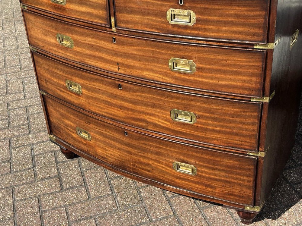 Victorian Campaign Chest with Brass Handles for sale at Pamono
