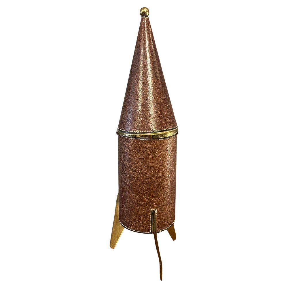 Rocket Cigarette Dispenser in Brass and Leather by Patented, 1960s for ...
