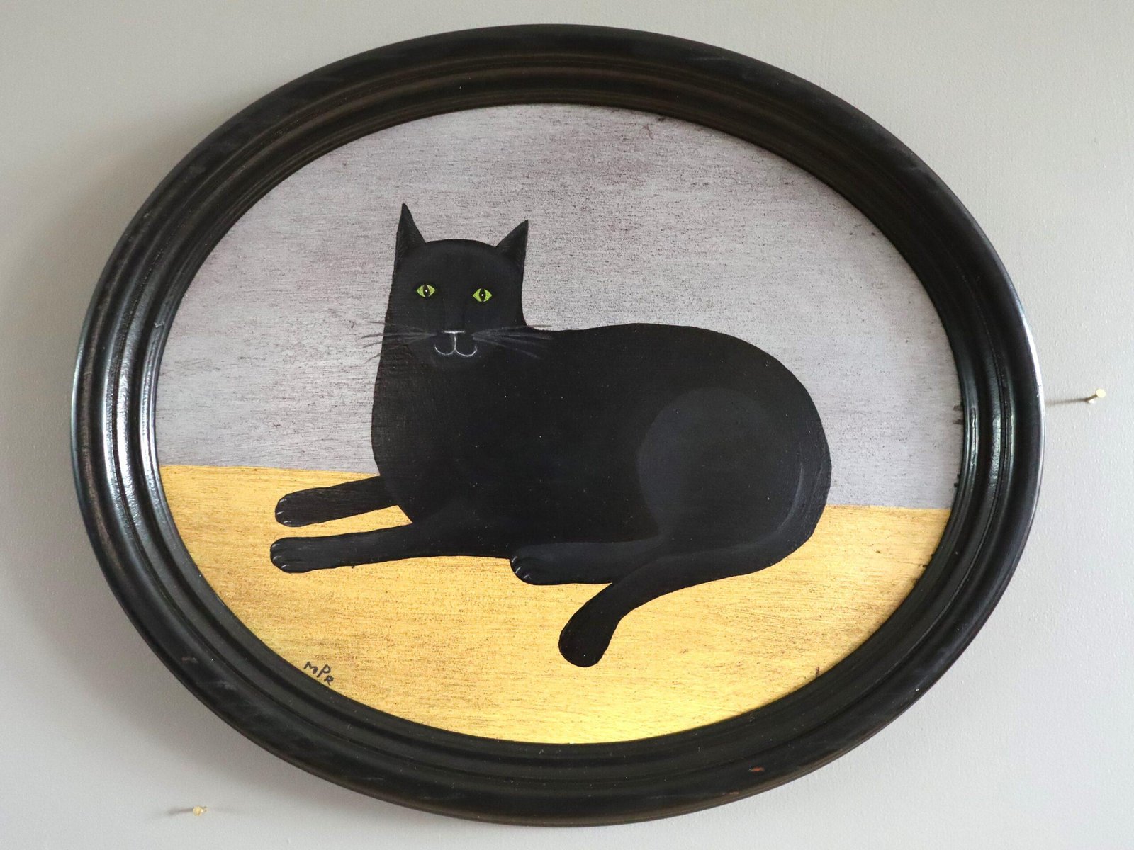 Matt Rix, Black Cat, Oil Painting, Framed for sale at Pamono
