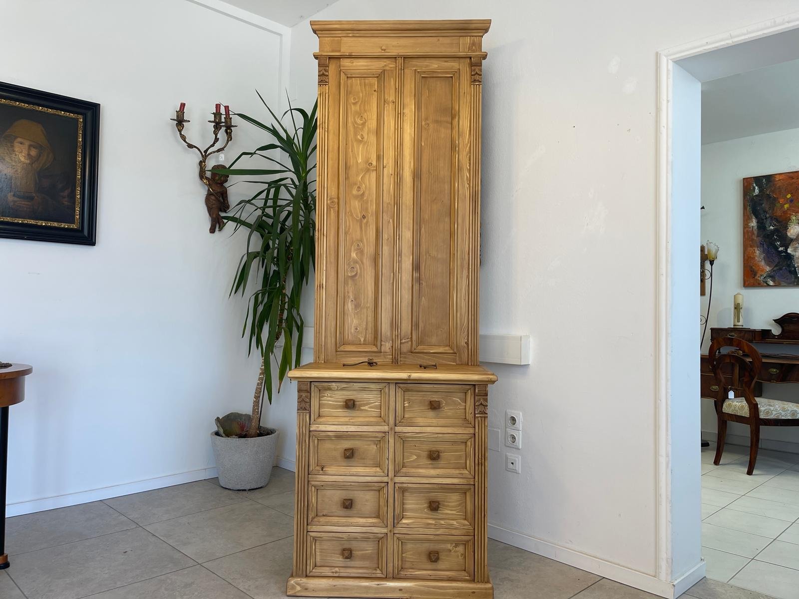 Brown Wood Farmhouse Wardrobe for sale at Pamono