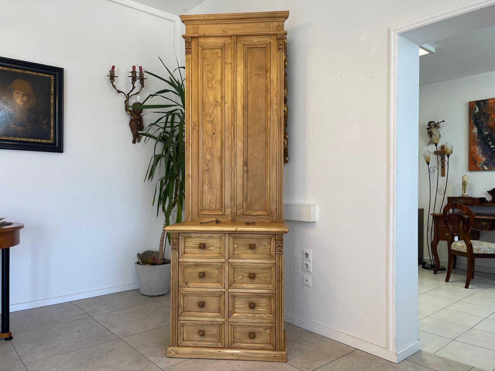 Brown Wood Farmhouse Wardrobe for sale at Pamono