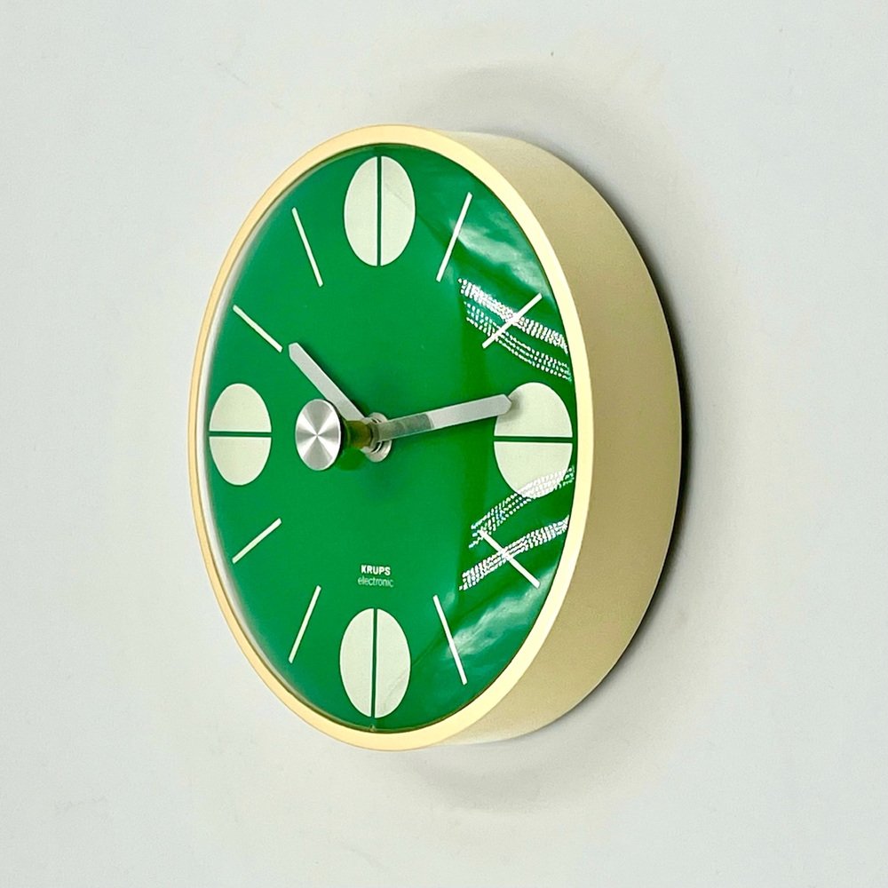 Vintage Space Age Wall Clock with Green Dial from Krups, 1970s for sale ...