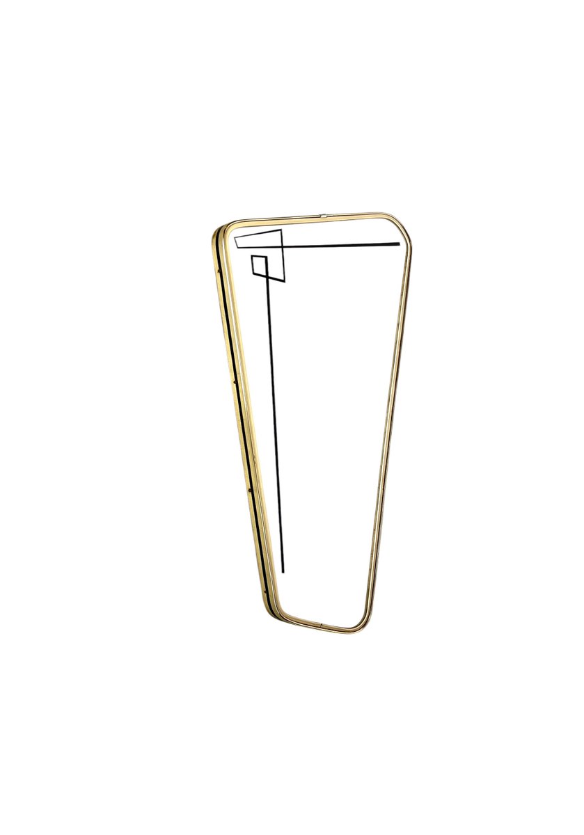 Atomic Asymmetric Mirror with Geometric Lines, 1960s for sale at Pamono