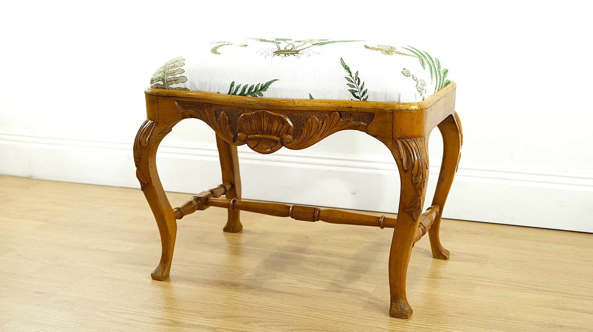 Antique Upholstered Birch Ottoman from GP & J Baker, Sweden, 1870s for sale at Pamono