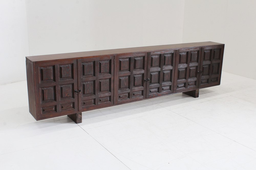 Large Spanish Brutalist Sideboard, 1970s for sale at Pamono