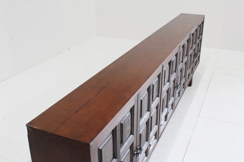 Large Spanish Brutalist Sideboard, 1970s for sale at Pamono