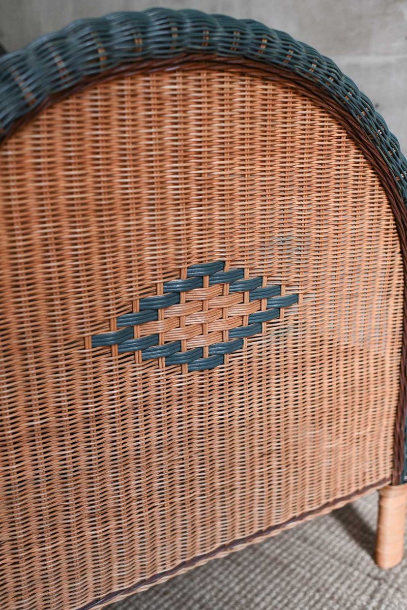 Woven Rattan Single Bed, 1980s for sale at Pamono