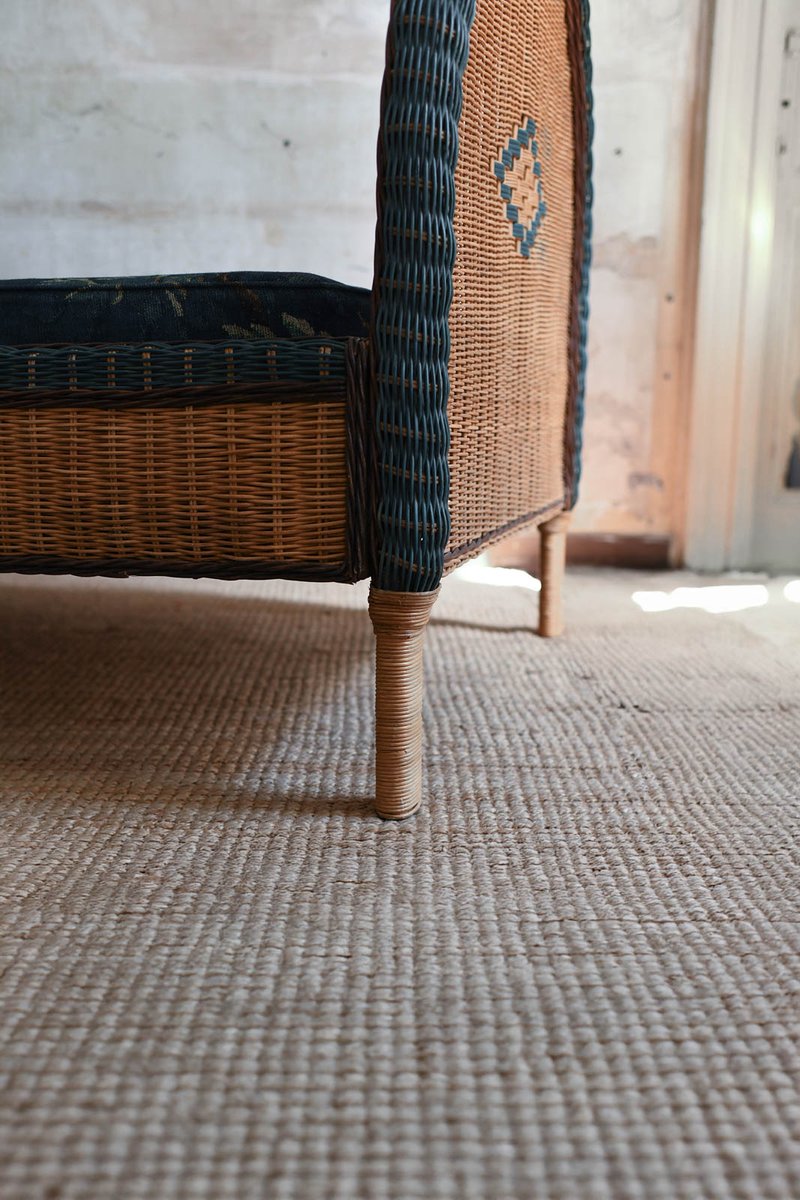 Woven Rattan Single Bed, 1980s for sale at Pamono