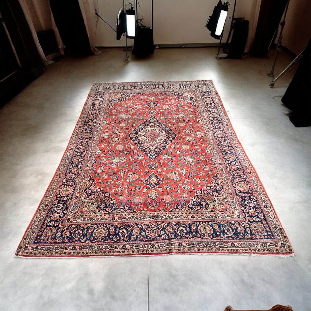 Middle Eastern Wool and Cotton Rug for sale at Pamono