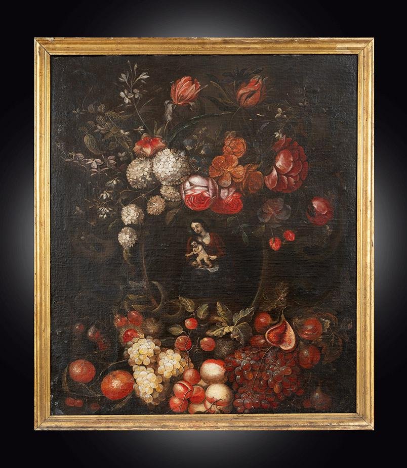 Flemish Artist, Still Life with Figures, 18th Century, Oil Painting on ...