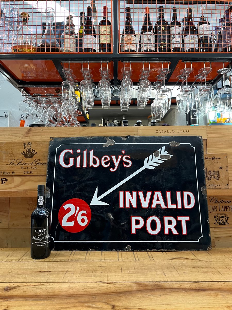Large Gilbeys Invalid Port Enamel Advertising Railwayana Pub Garden Bar ...