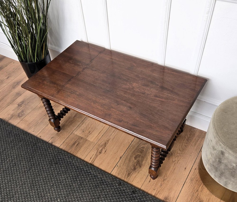 Italian Walnut Side Coffee Table with Bobbin Turned Legs, 1950s for ...