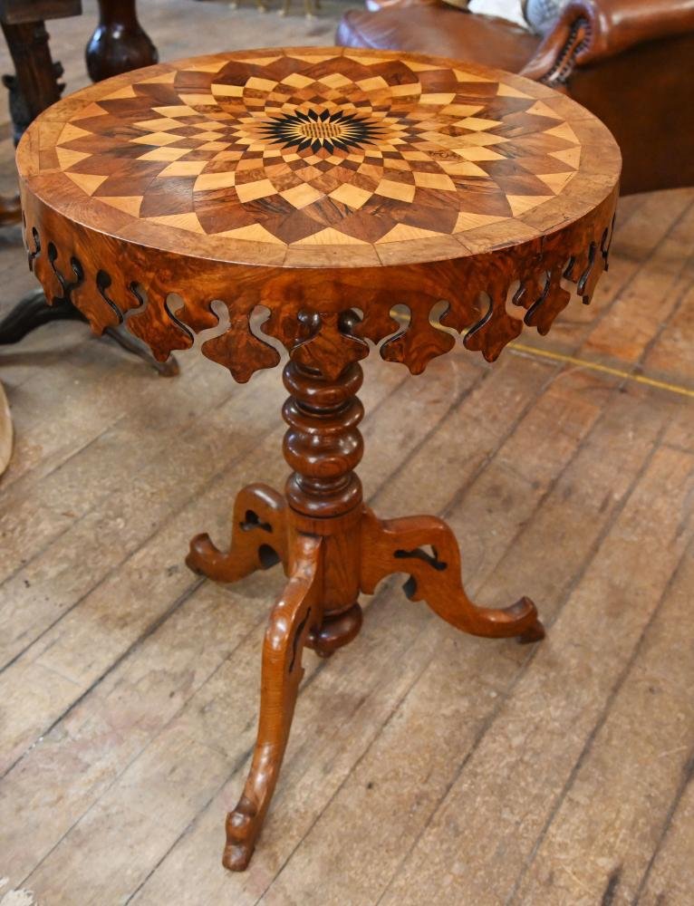 Victorian Side Table Geometric Inlay Specimen Exhibition Top for sale ...