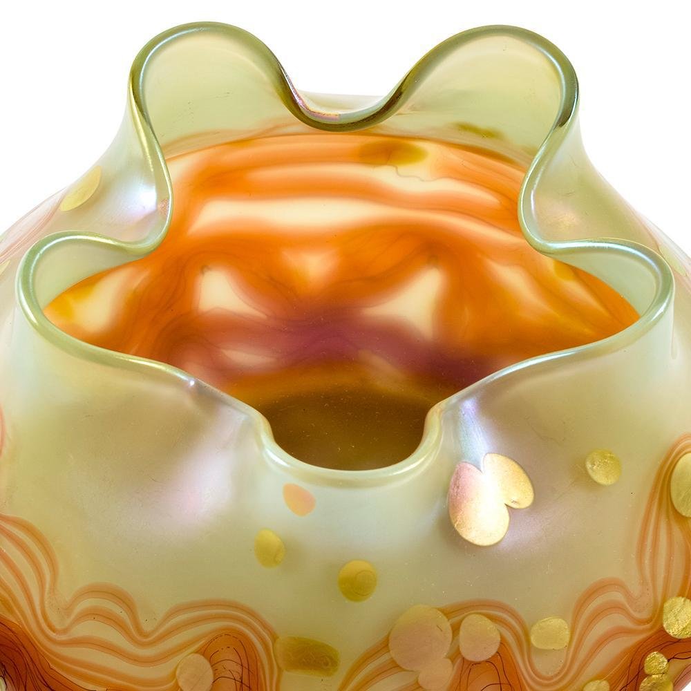 Austrian Art Noveau Red and Gold Floral Glass Bowl from Loetz, 1902 for ...