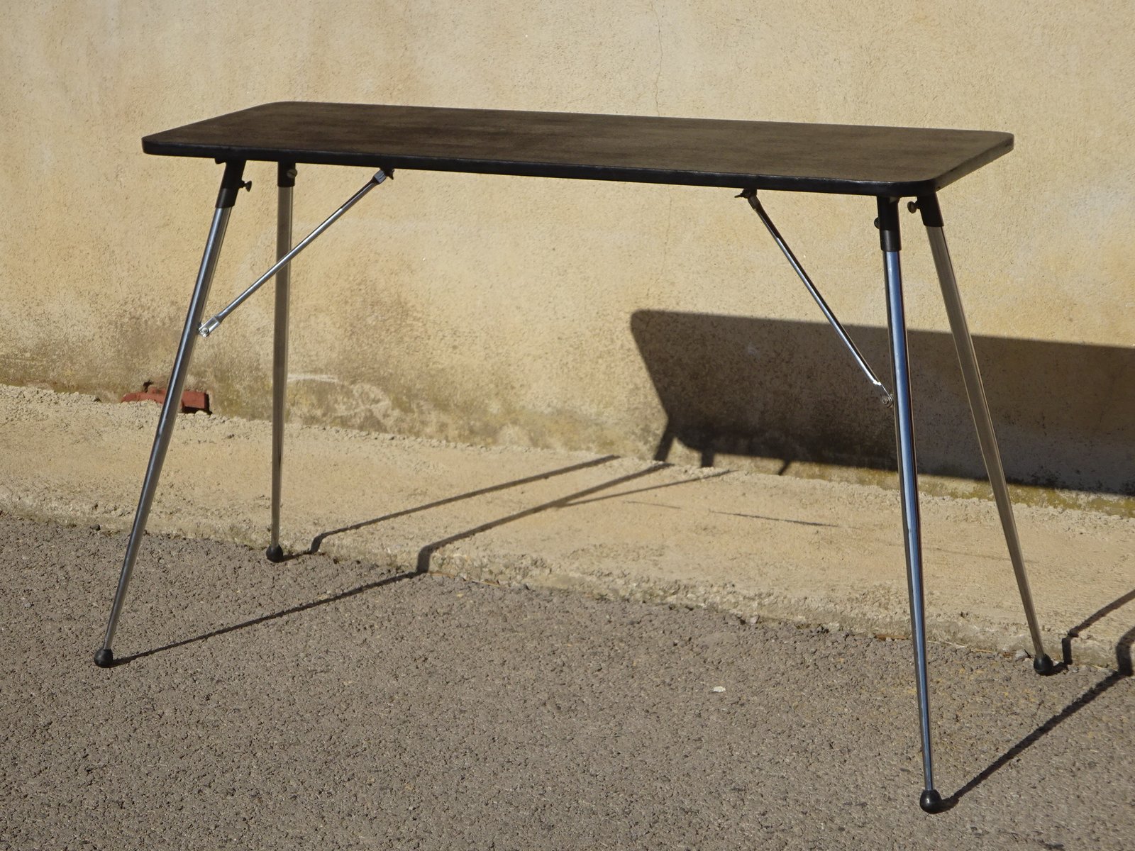 Vintage Console on Chrome Compass Legs, 1950s for sale at Pamono