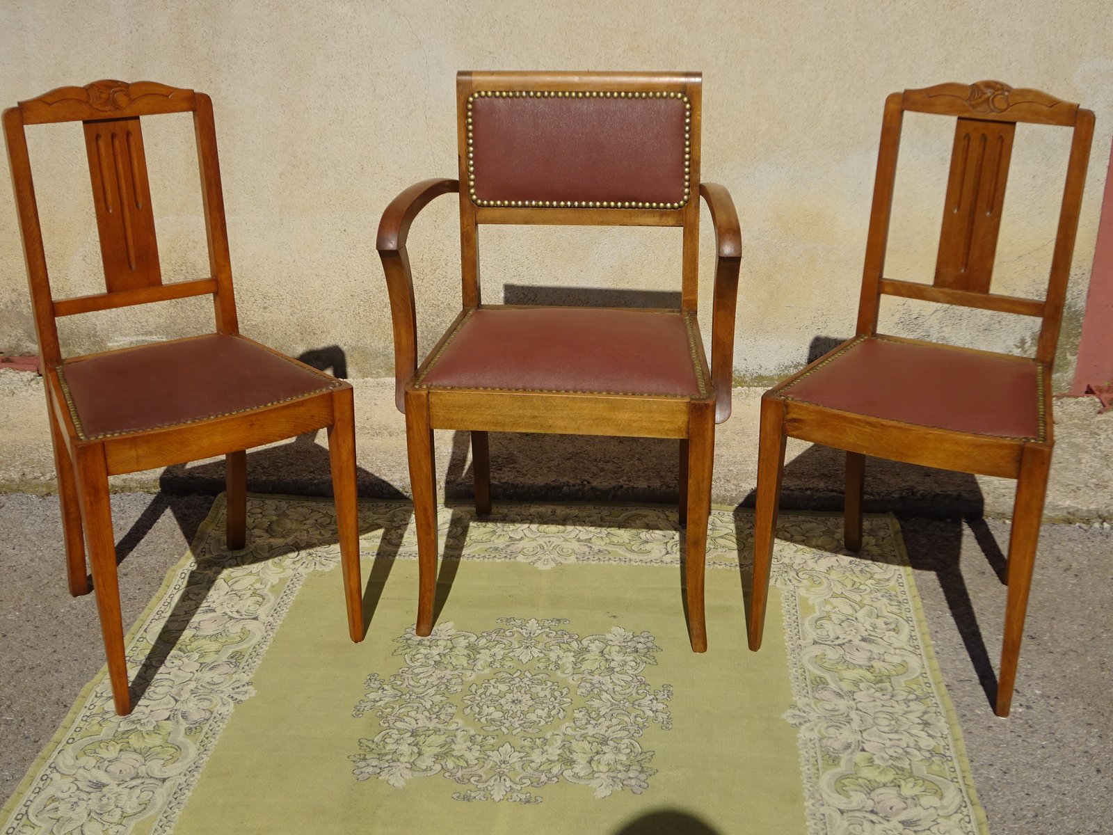 Art Deco Bridge Chairs, 1940s, Set of 3 for sale at Pamono