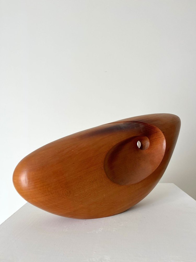 British Artist, Abstract Hand Carved Sculpture in Biomorphic Form, 1976 ...