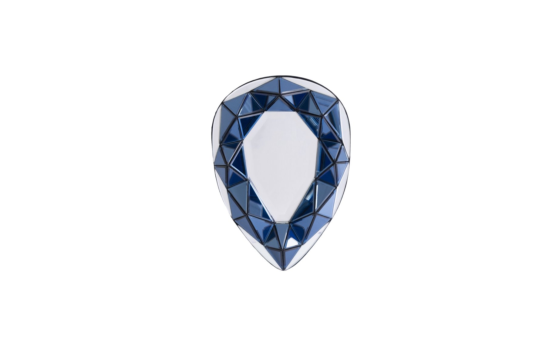 Blue Teardrop Shaped Relief Mirror by Olivier De Schrijver for sale at ...
