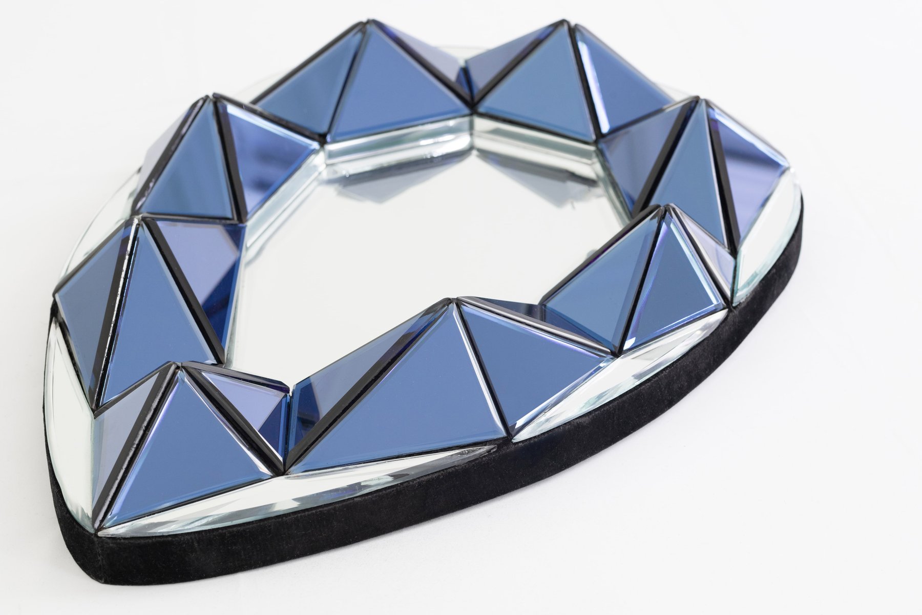 Blue Teardrop Shaped Relief Mirror by Olivier De Schrijver for sale at ...
