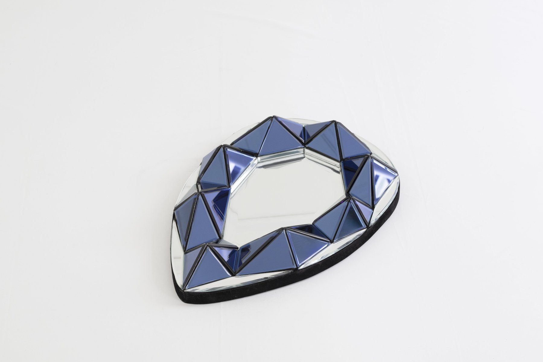 Blue Teardrop Shaped Relief Mirror by Olivier De Schrijver for sale at ...
