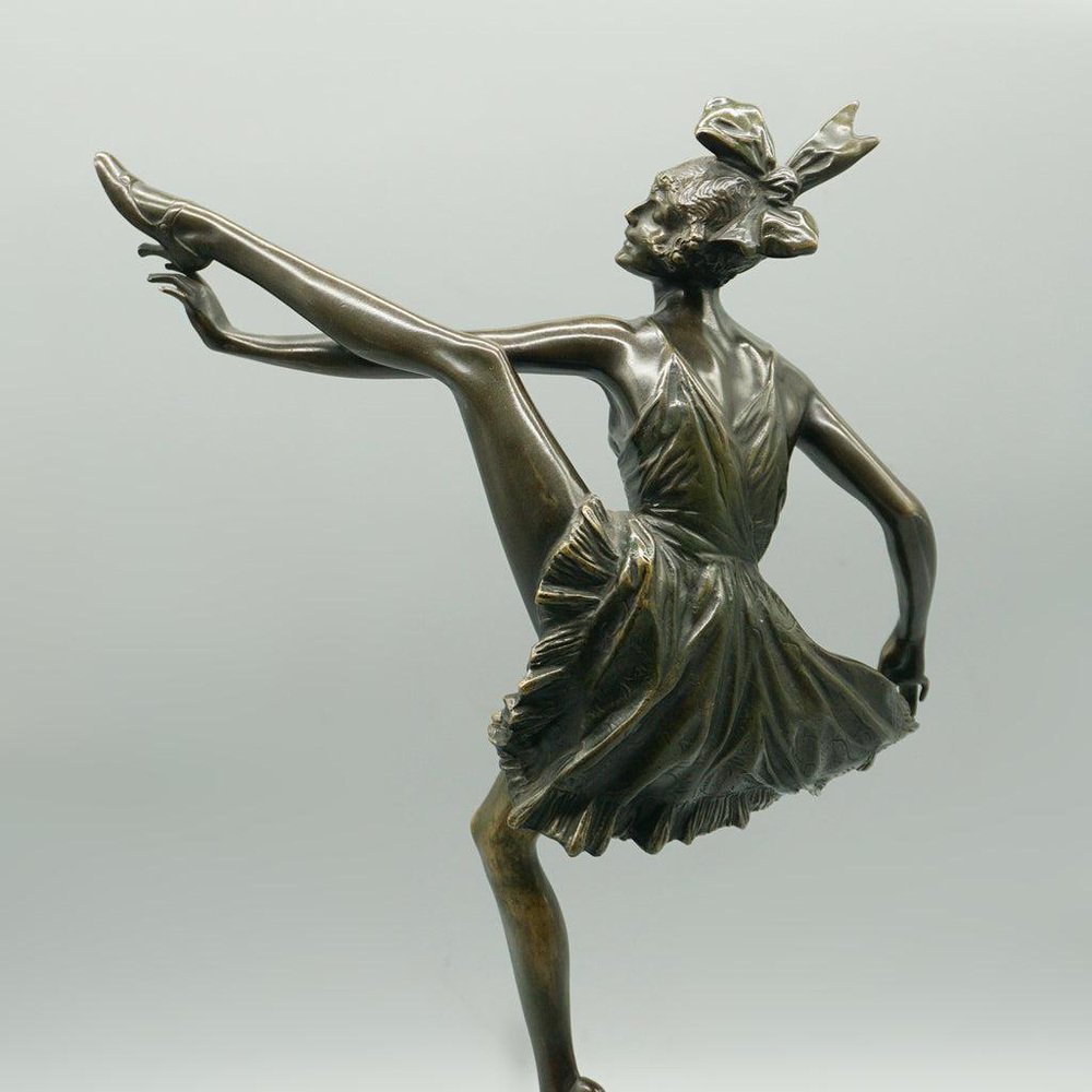 Bruno Zach, Art Deco High Kick Sculpture, 1920s-1940s, Bronze for sale ...