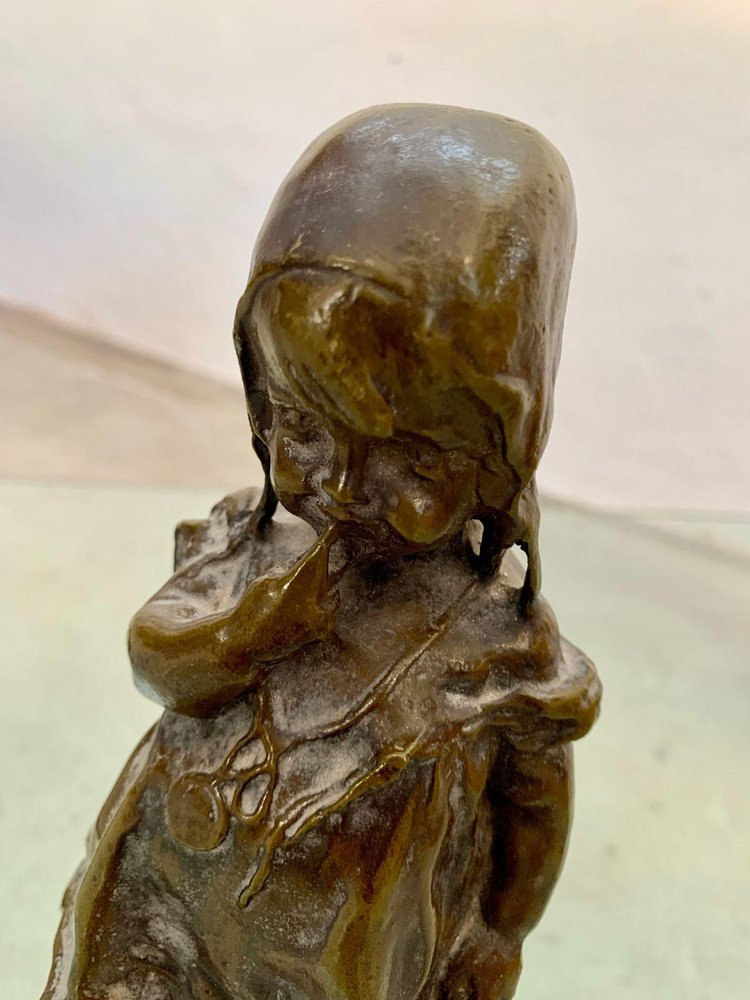 Juan Clara, Girl on a Chair, 1920s-1940s, Bronze for sale at Pamono