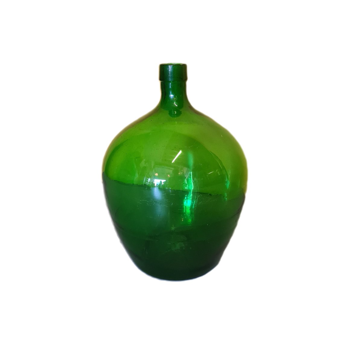 Small Green Glass Yeast Bottle, 1950s for sale at Pamono