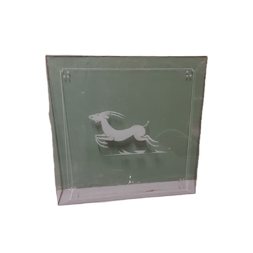Italian Art Deco Etched Glass Plate, 1930s for sale at Pamono