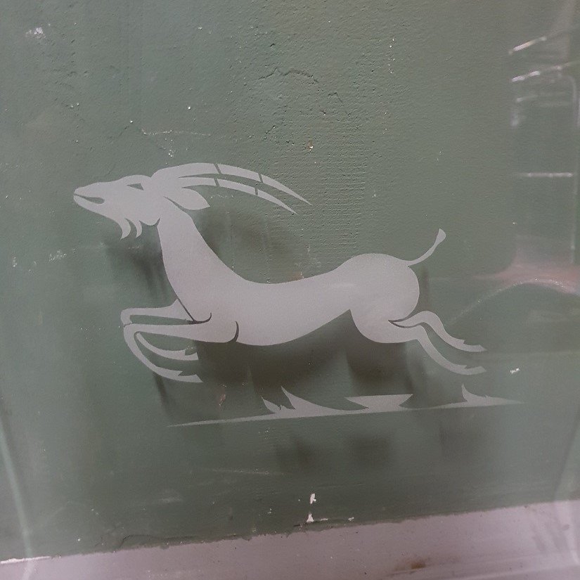 Italian Art Deco Etched Glass Plate, 1930s for sale at Pamono