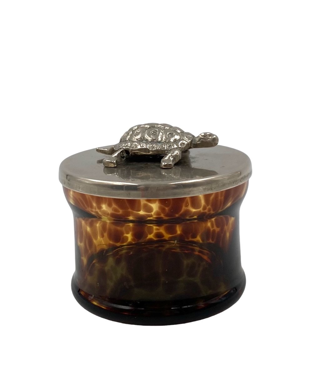 Silverplated Turtle Glass Box, France, 1970s for sale at Pamono