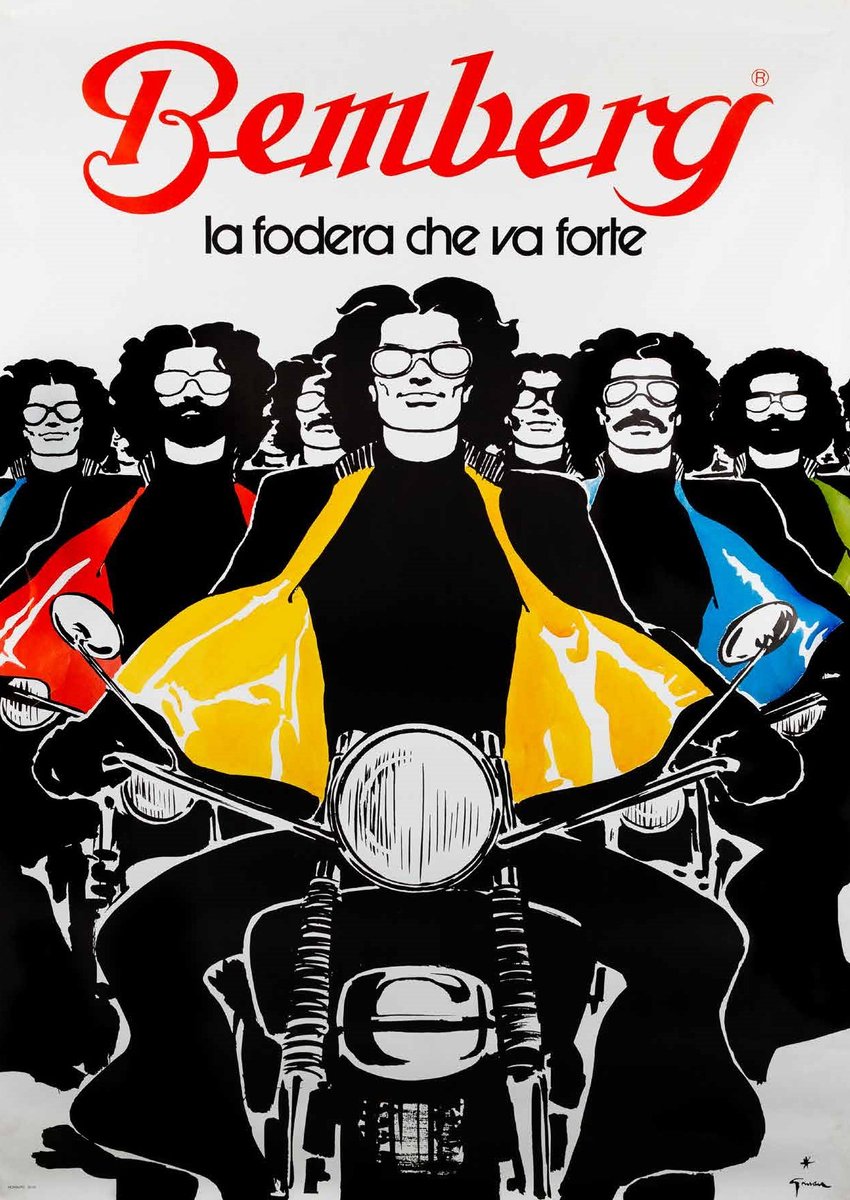 Original Vintage Bemberg: La Fodera Che Va Forte Poster by René Gruau ...