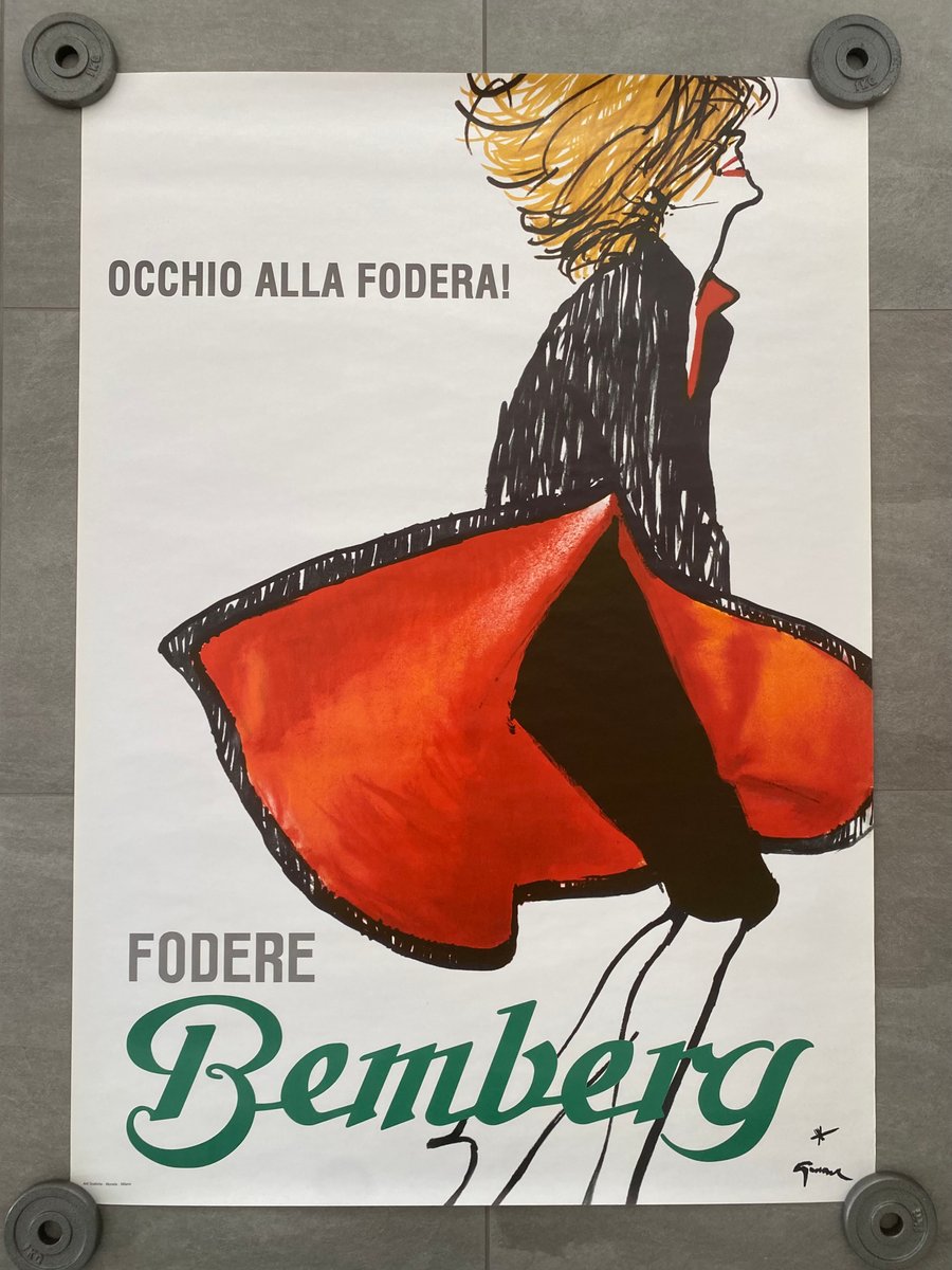 Original Vintage Fodere Bemberg Offset Poster by René Gruau, 1970s for ...