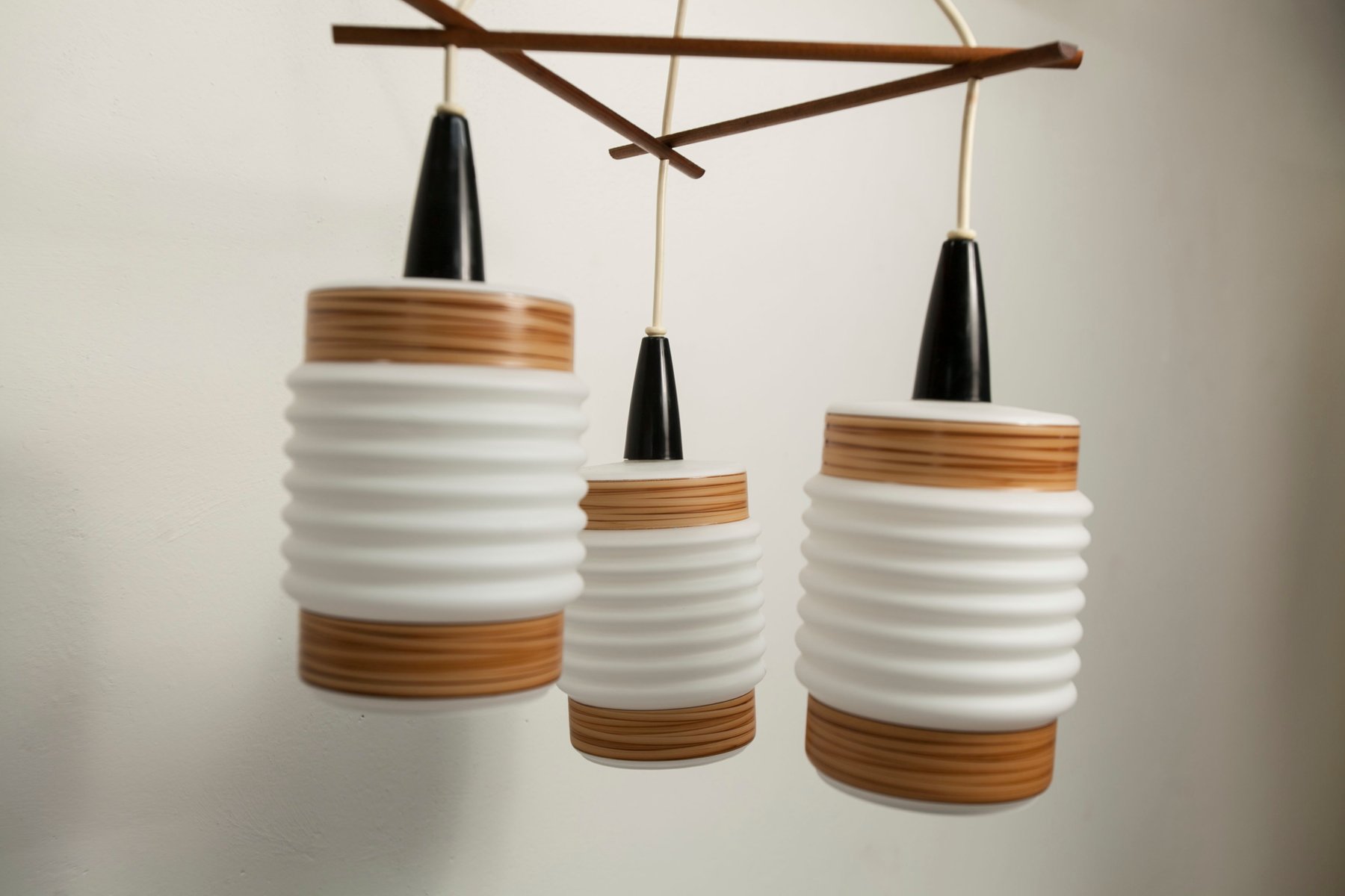 Scandinavian Triangle Pendant Light in Cascade, 1960 for sale at Pamono