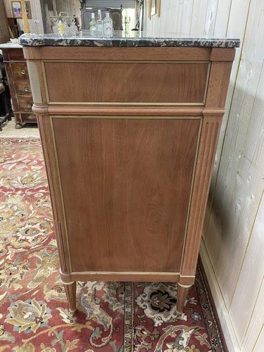 Louis VII Style Low Sideboard in Mahogany and Marble for sale at Pamono