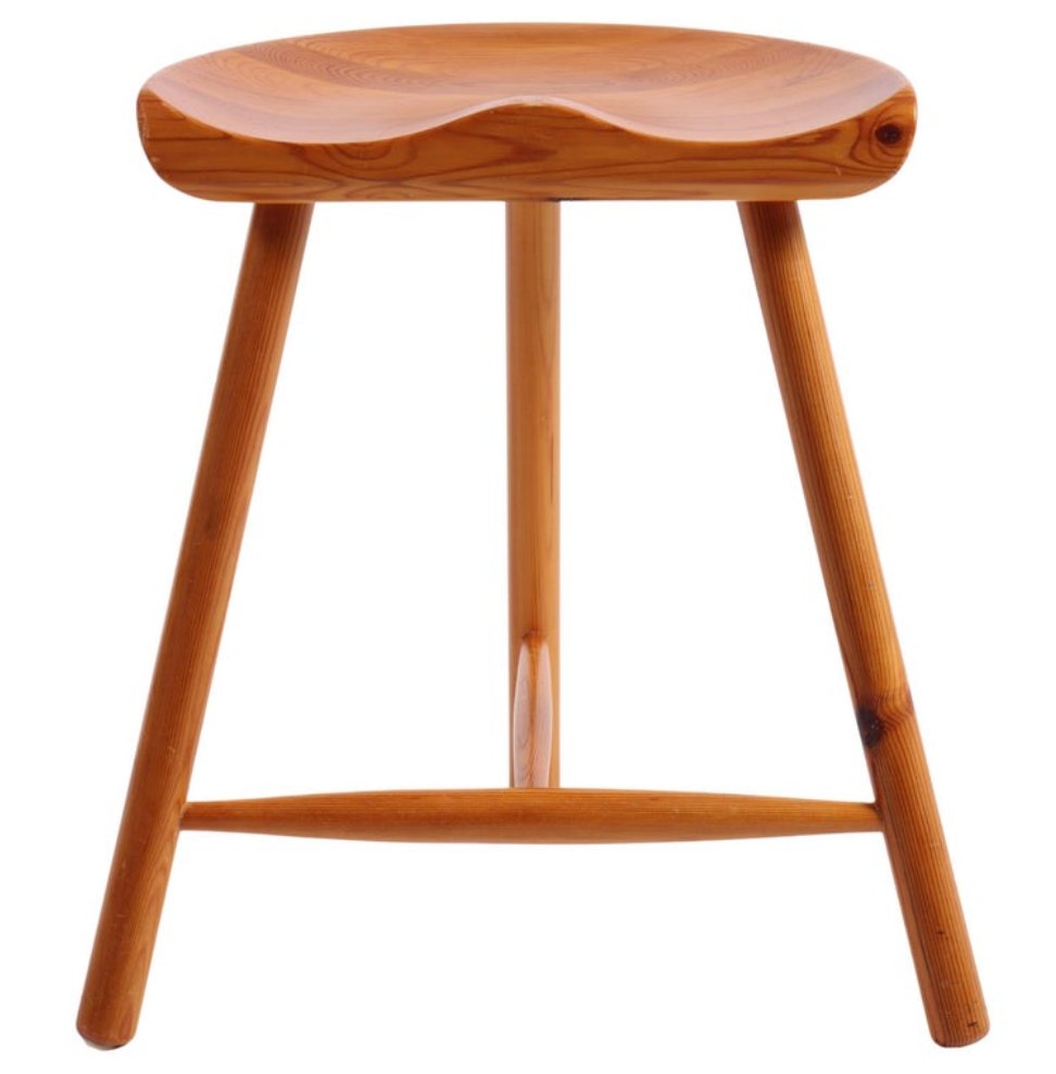 Mid-Century Scandinavian Stool in Pine, 1970s for sale at Pamono