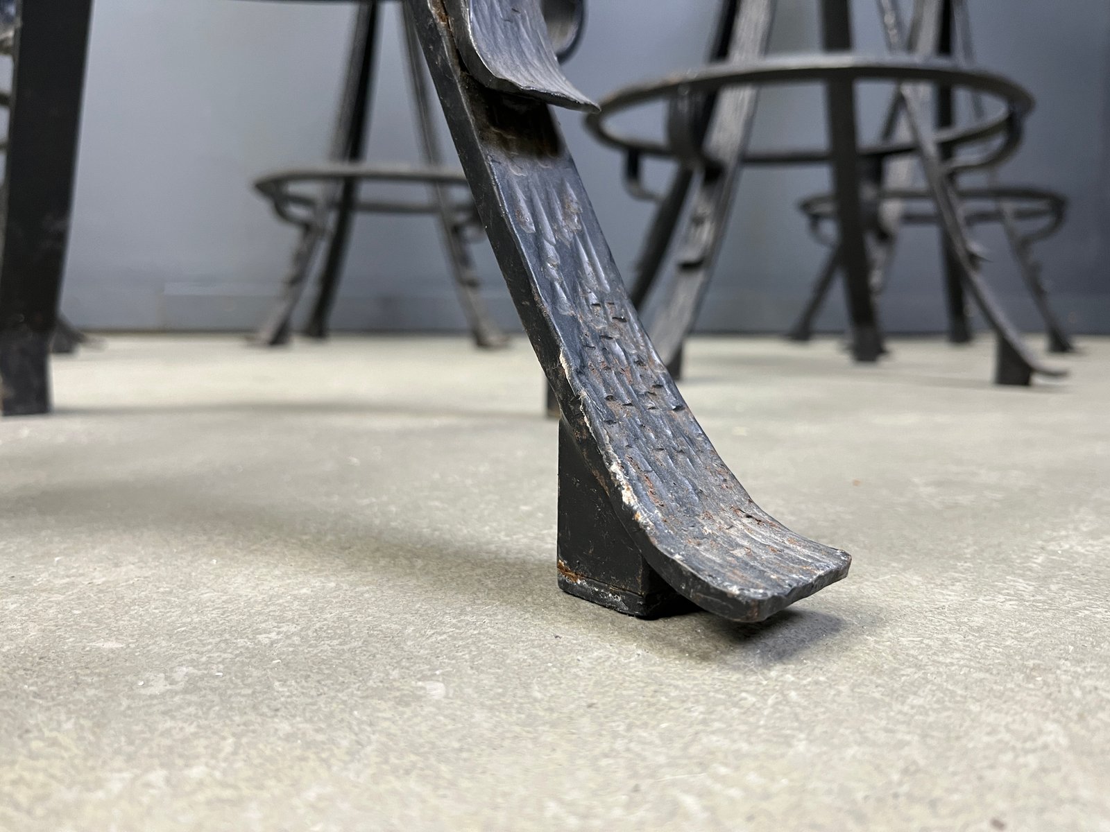 Vintage Brutalist Wrought Iron Bar Stools, 1970s, Set of 6 for sale at ...