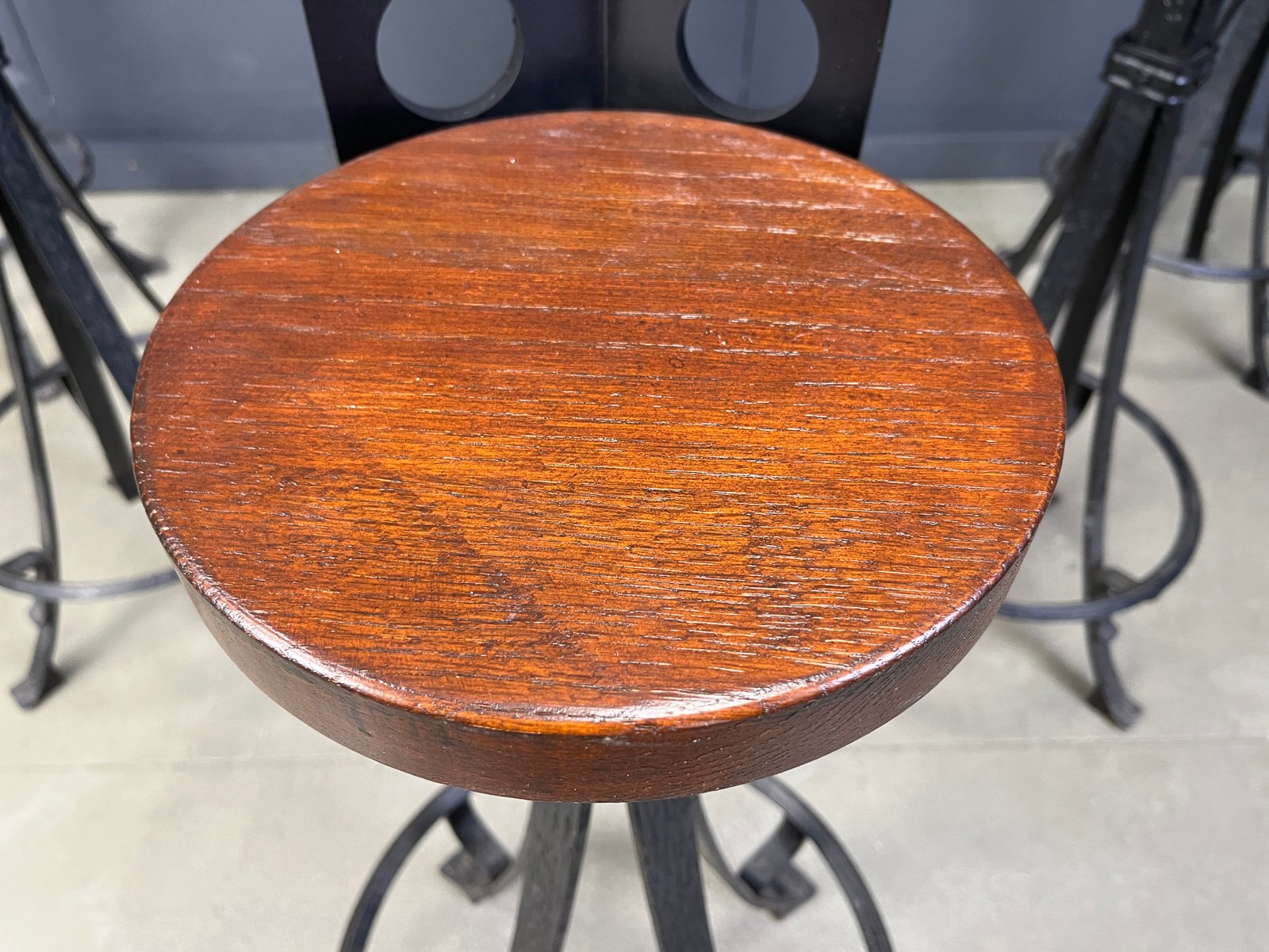 Vintage Brutalist Wrought Iron Bar Stools, 1970s, Set of 6 for sale at ...