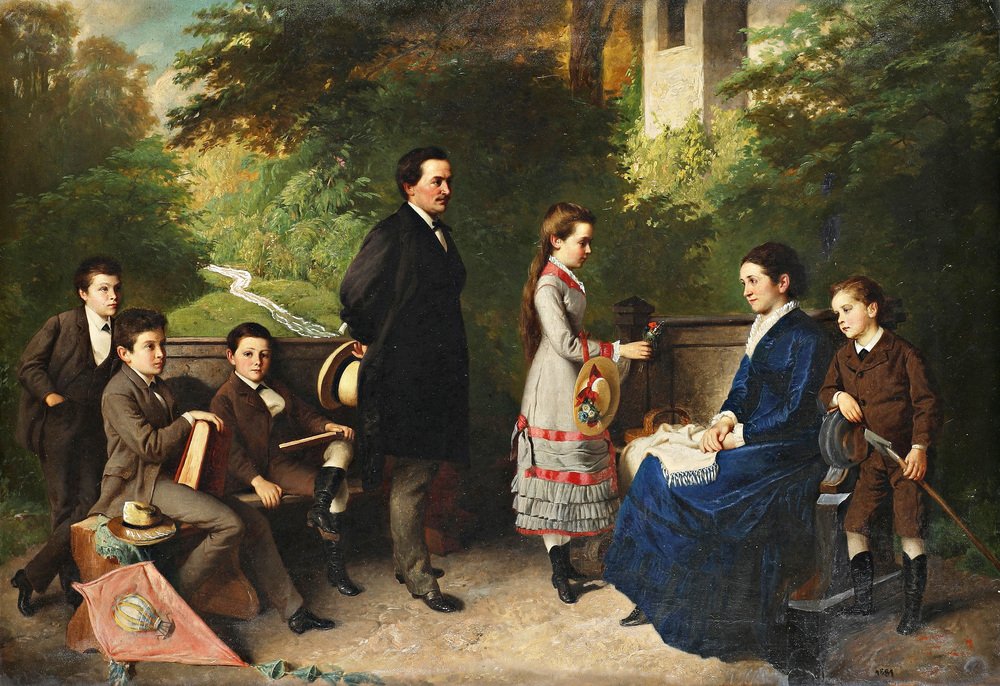 Heinrich Lauenstein, großes Familienportrait, 1881 for sale at Pamono