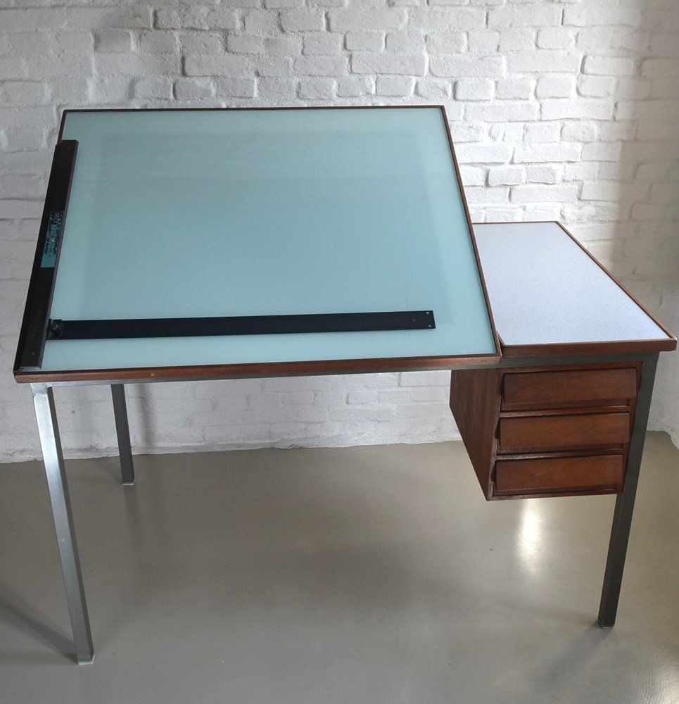 Architect's Desk in Teak, 1950s for sale at Pamono